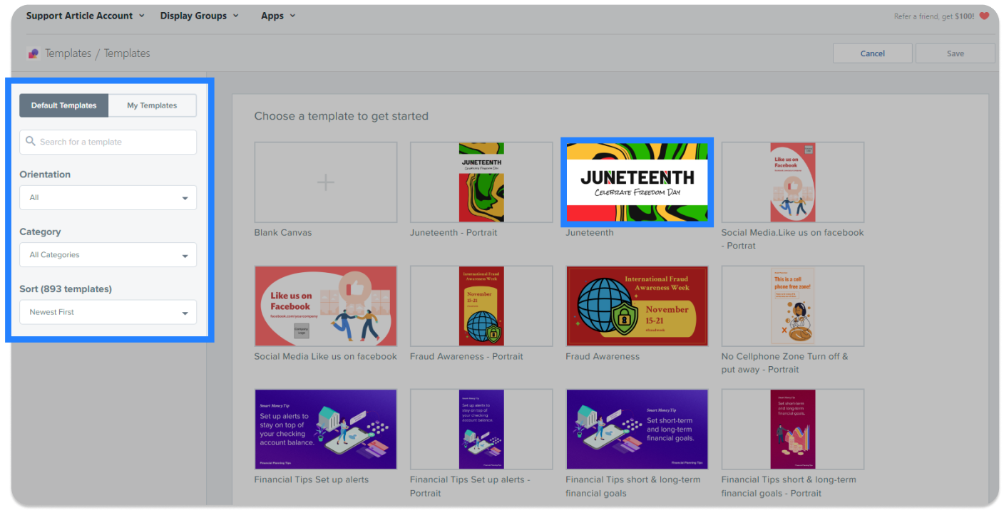 Templates App – Enplug Support Center