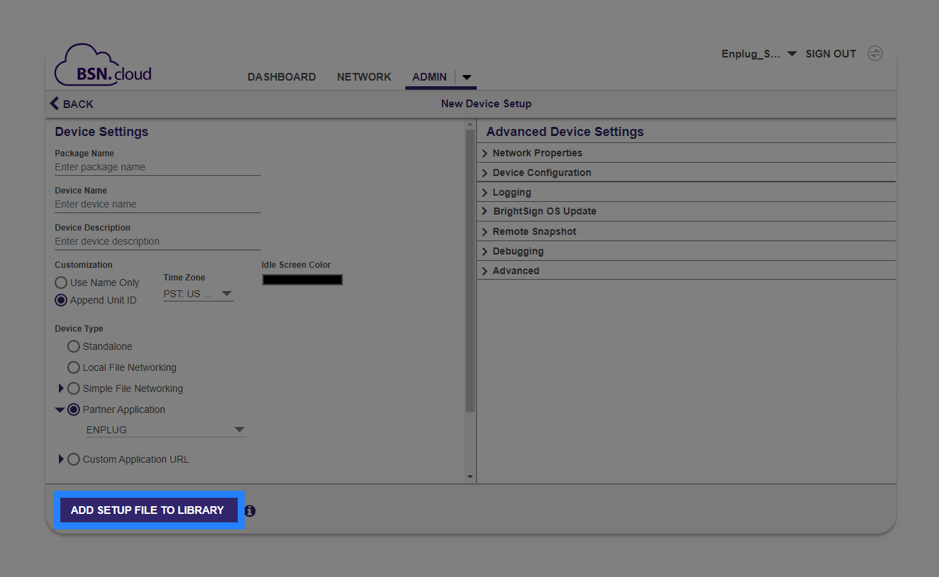Using Enplug on BrightSign Players – Enplug Support Center